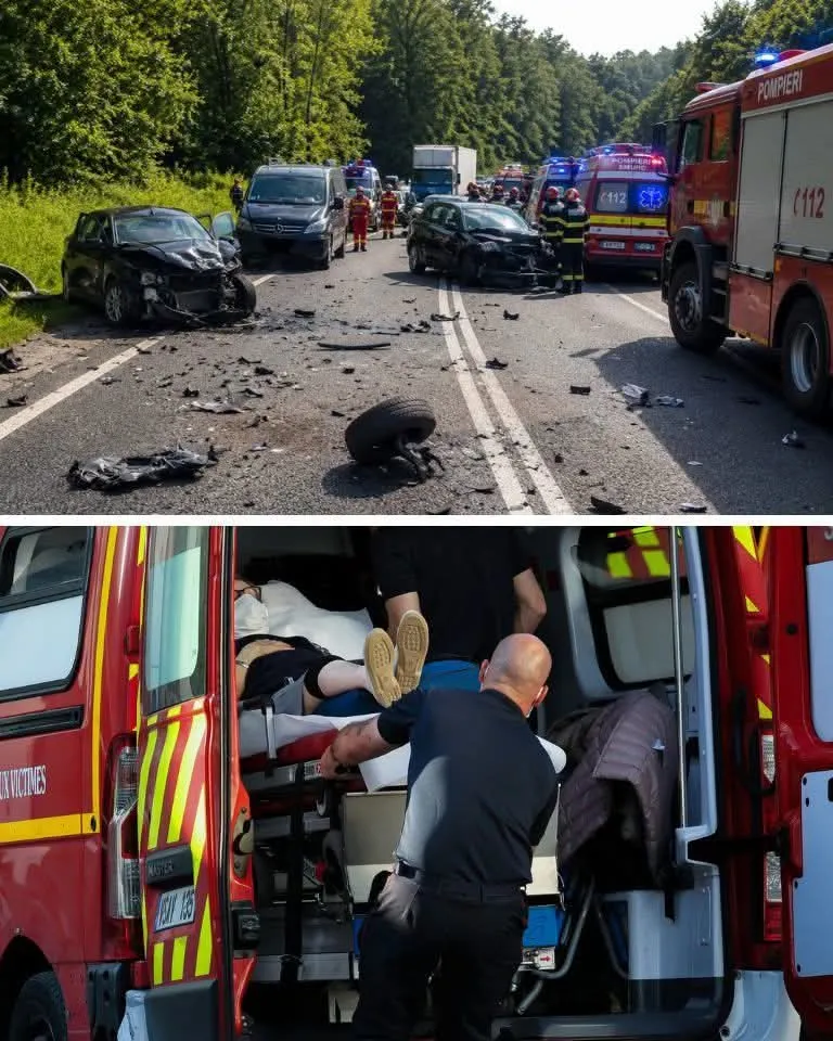 Accident grav pe DN 1, la Hula Bradului. Patru mașini implicate, trei ...